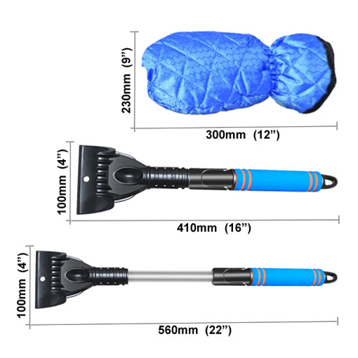 Ice Scraper with Glove, Blue/Black | Tool.com