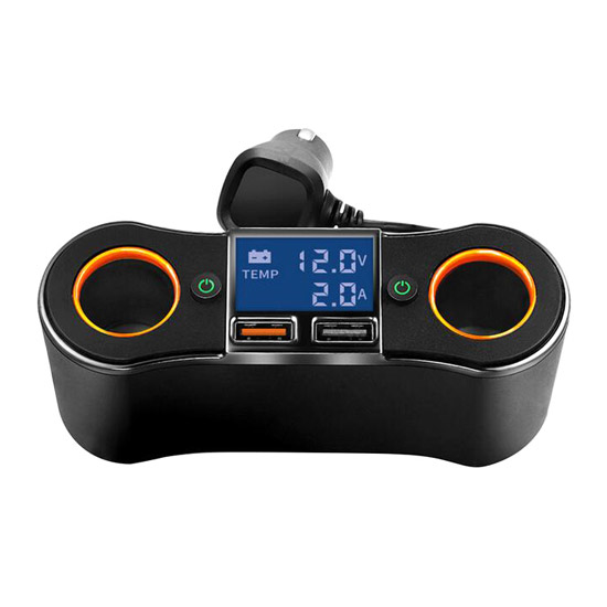 Dual USB Cigarette Lighter Adapter, QC 3.0/USB, 12-24V/80W | Tool.com