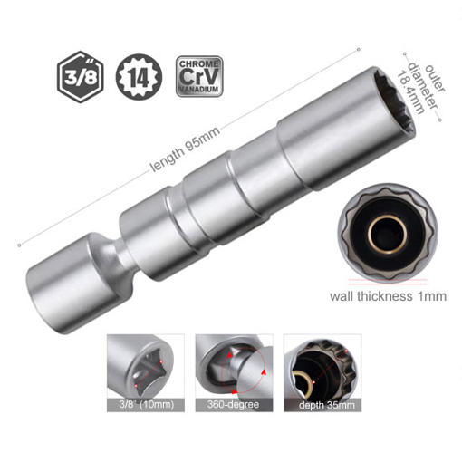 14mm Swivel Spark Plug Socket | Tool.com