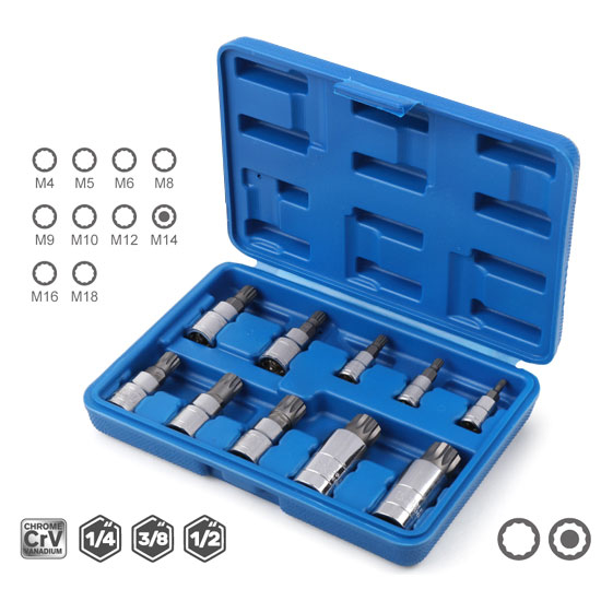 10 Piece Spline Bit Socket Set | Tool.com