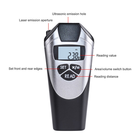 Portable Ultrasonic Sensor Distance Meter, 18m | Tool.com